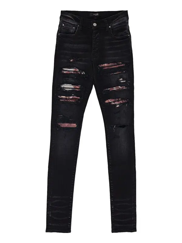 Amiri Tie Dye Bandana Thrasher Jeans - Black