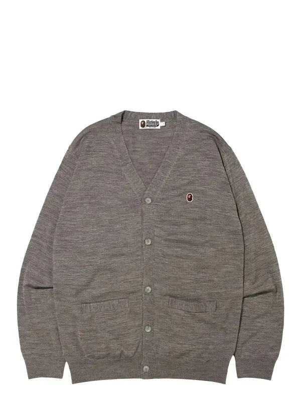BAPE Ape Head Knit Cardigan - Grey