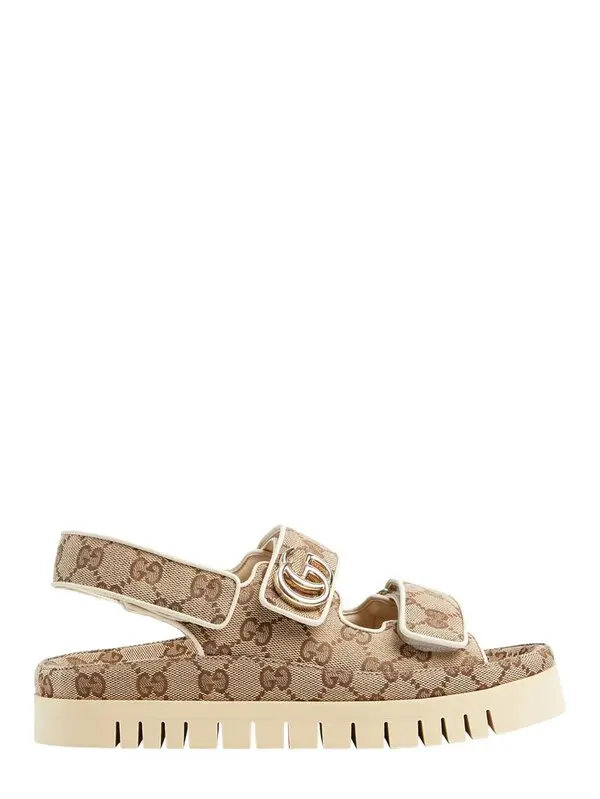 Gucci Gg Canvas Sandal - Tan
