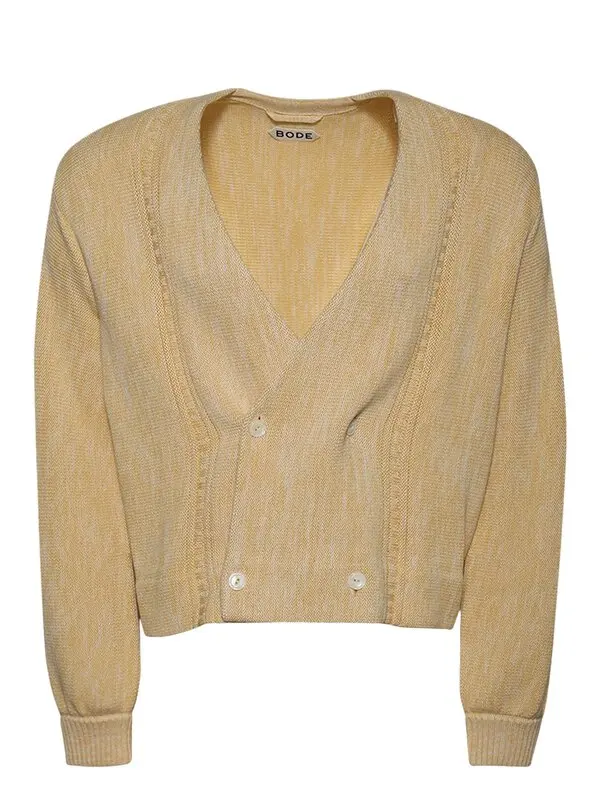 BODE Double-breasted Cardigan - Yellow