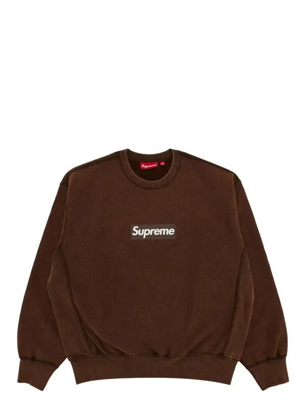 Supreme Washed Box Logo Crewneck - Brown