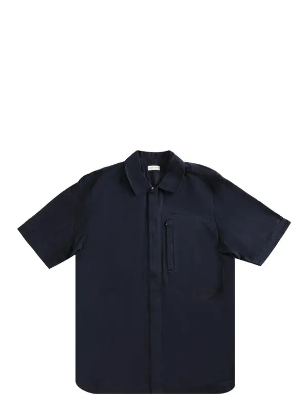 Dries Van Noten Zip Closure & Chest Zip Pocket Shirt - Blue