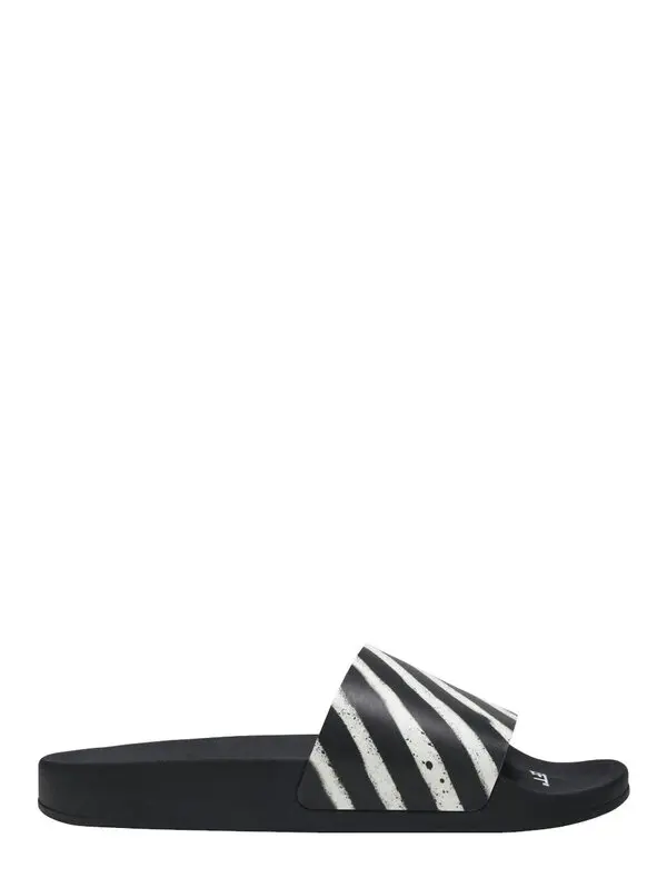 Off-White Spray Stripes Slider - Black