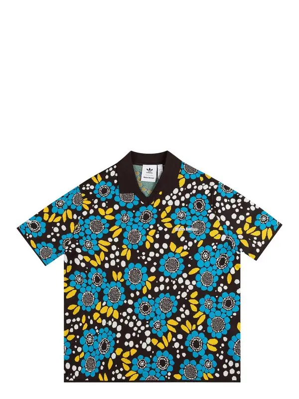 Adidas X Wales Bonner Knit Floral Polo Shirt - Multicolor