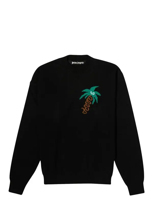Palm Angels Sketchy Intarsia Sweater - Black