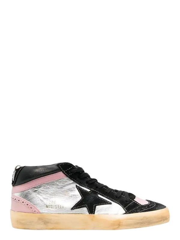 GOLDEN GOOSE Mid Star Sneakers - Silver