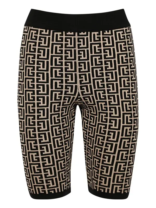 Balmain Monogram Knit Cyclist Shorts - Multicolor