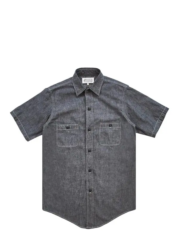 MAISON MARGIELA Short-sleeve Broadcloth Shirt - Grey