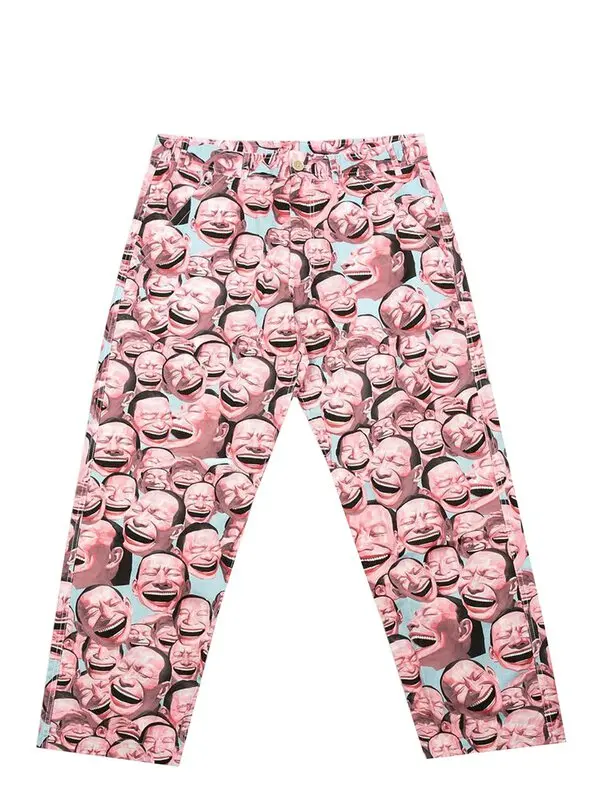 Comme Des Garçons Yue Minjun Graphic Print Pants - Pink