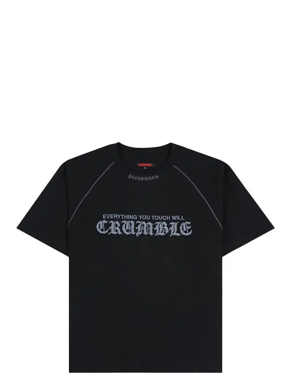 PLEASURES Crumble Heavyweight Raglan T-shirt - Black
