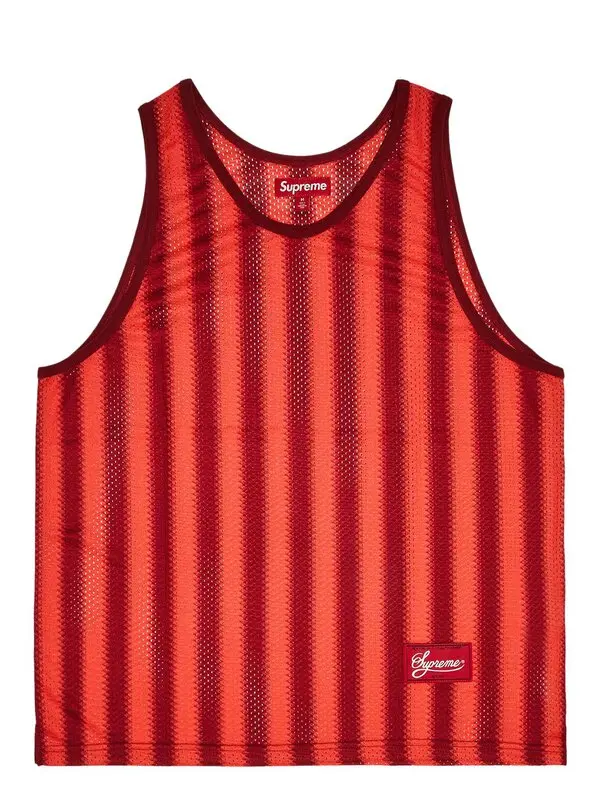 Supreme Stripe Mesh Tank - Red