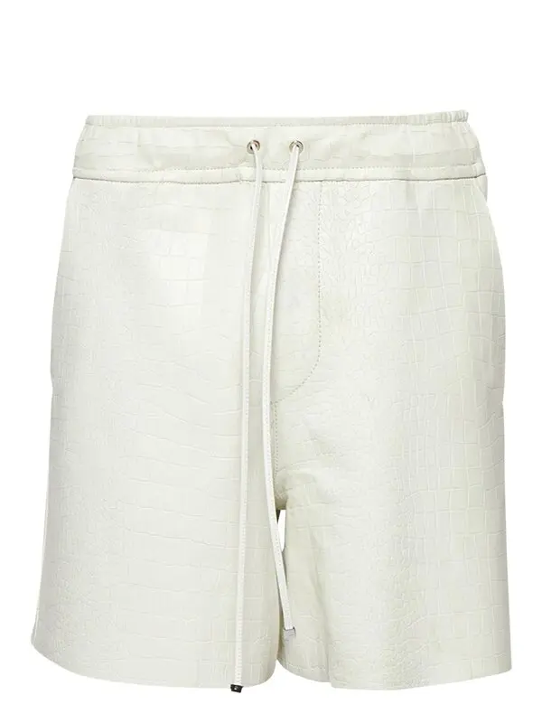 Amiri Croc Short - White