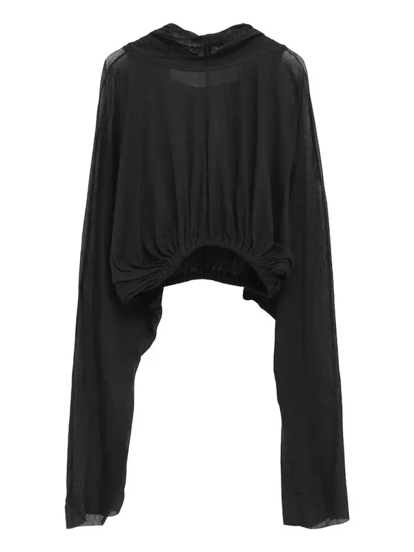 Rick Owens Cropped Hooded Tunic - Black
