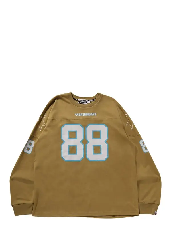 A BATHING APE Football Relaxed Fit Long-sleeve Tee - Tan