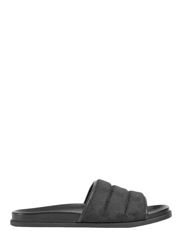 Gucci Gg Canvas Slide Sandal - Black