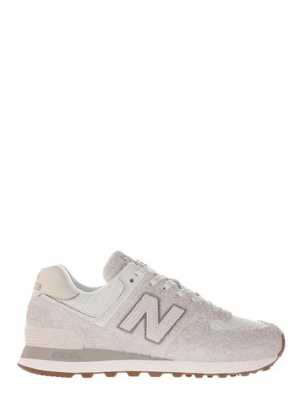 NEW BALANCE 574 Hairy Suede Sneakers - White