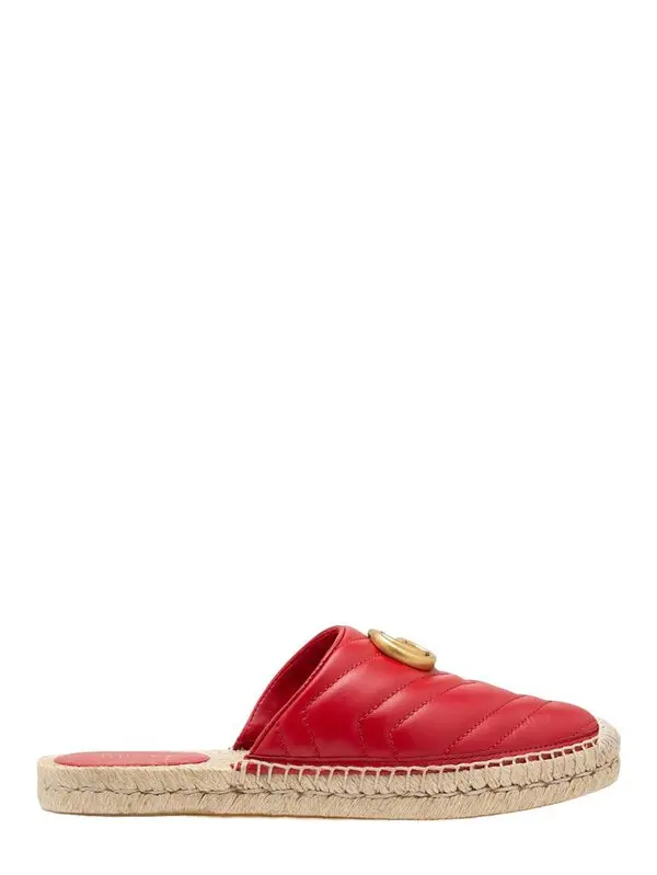 Gucci Espadrille Mules With Double G - Red