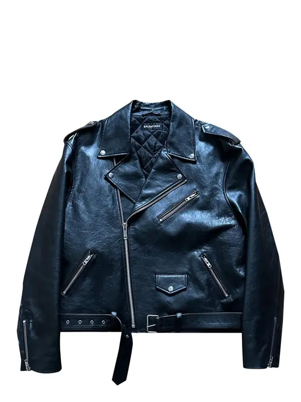 Balenciaga Biker Leather Jacket - Black