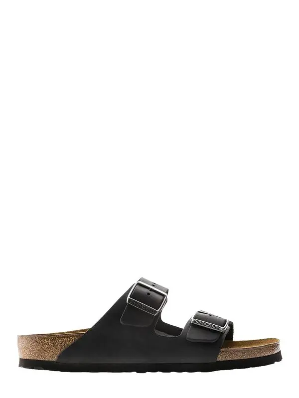 BIRKENSTOCK Arizona Oiled Leather Sandals - Black