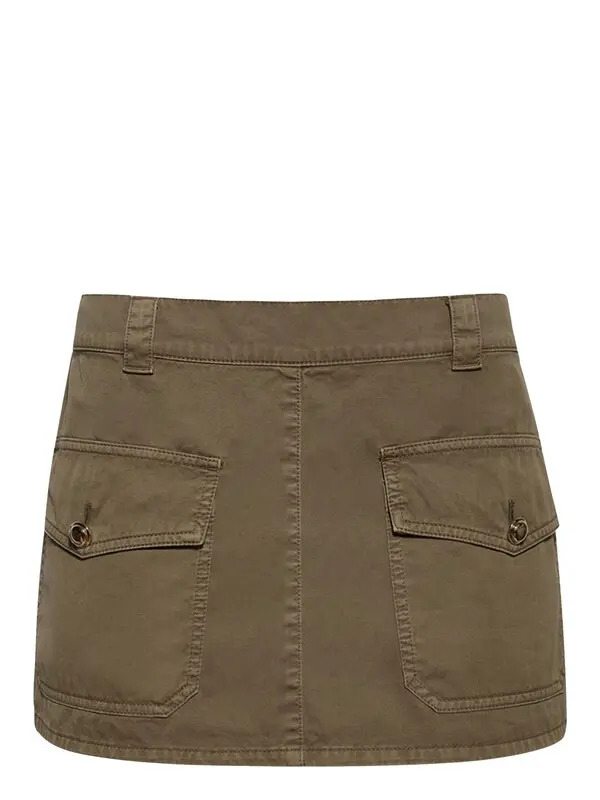 Miu Miu Garment Dyed Miniskirt - Green
