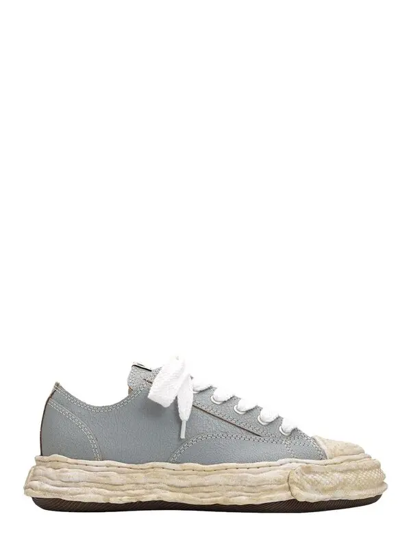 Mihara Yasuhiro Peterson Low Cracking Leather Sneakers - Grey