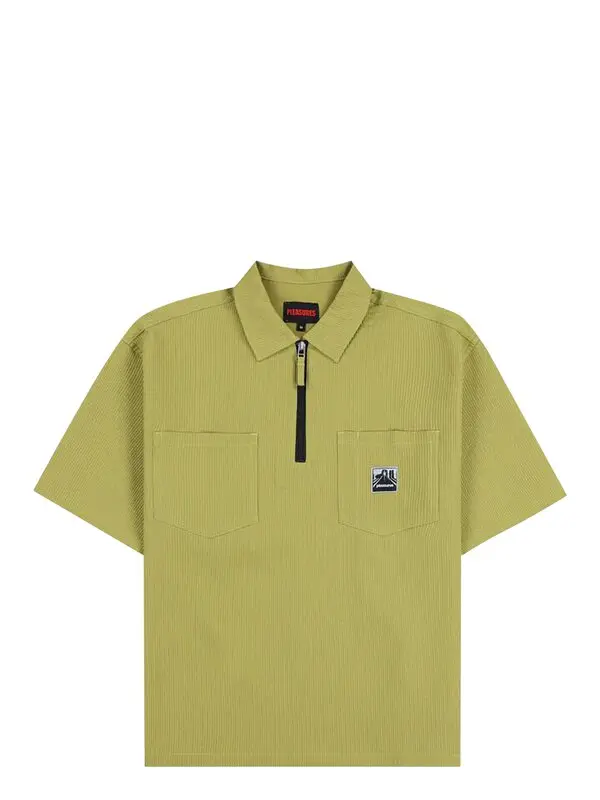 PLEASURES Electron Zip Polo - Green