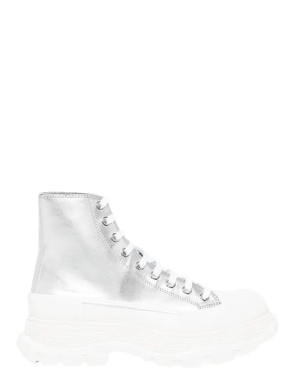 Alexander McQueen Tread Slick High Top Sneakers - Silver