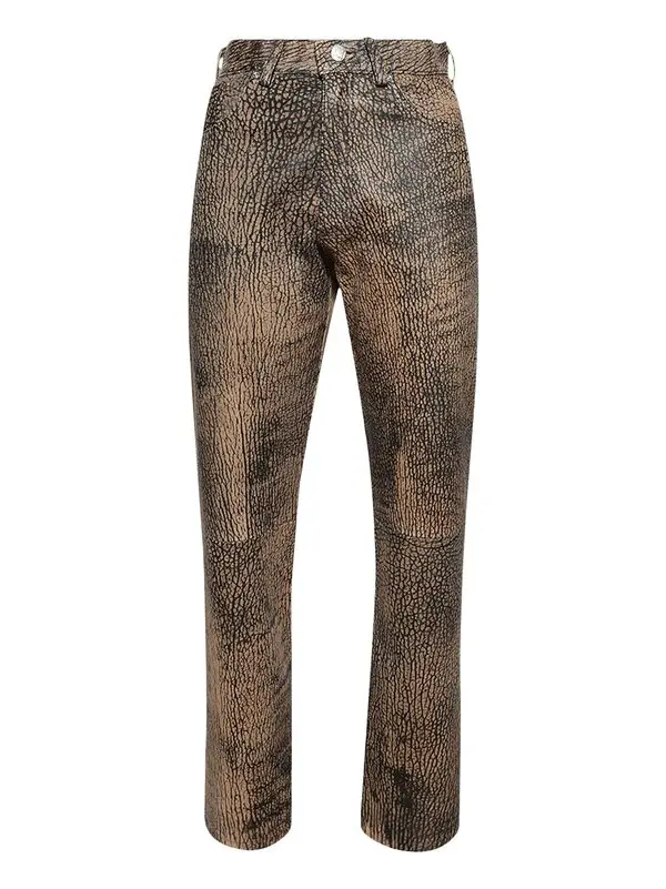 MISBHV Leather Safari Trousers - Brown