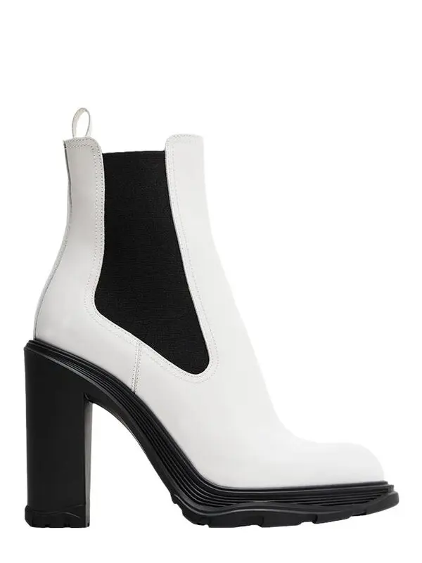 Alexander McQueen Tread Slick Heeled Chelsea Boot - White