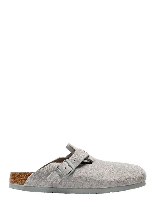 BIRKENSTOCK Boston Suede Leather Clogs - Grey