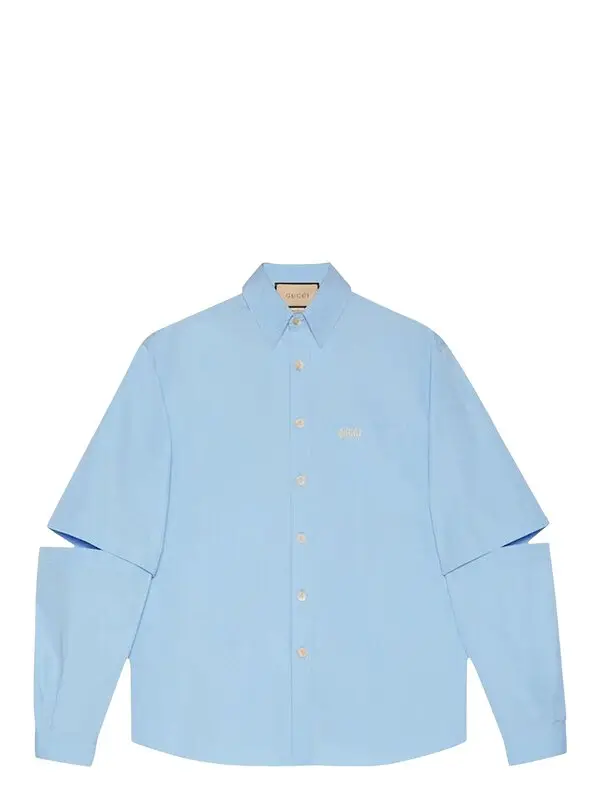 Gucci Embroidery Poplin Shirt - Blue