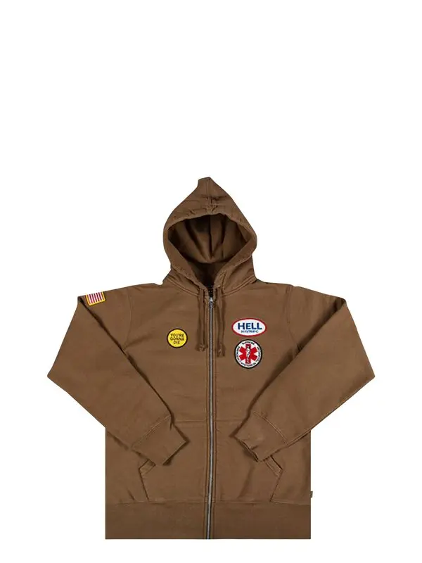 Supreme Hysteric Glamour Patches Zip Up Sweatshirt - Brown