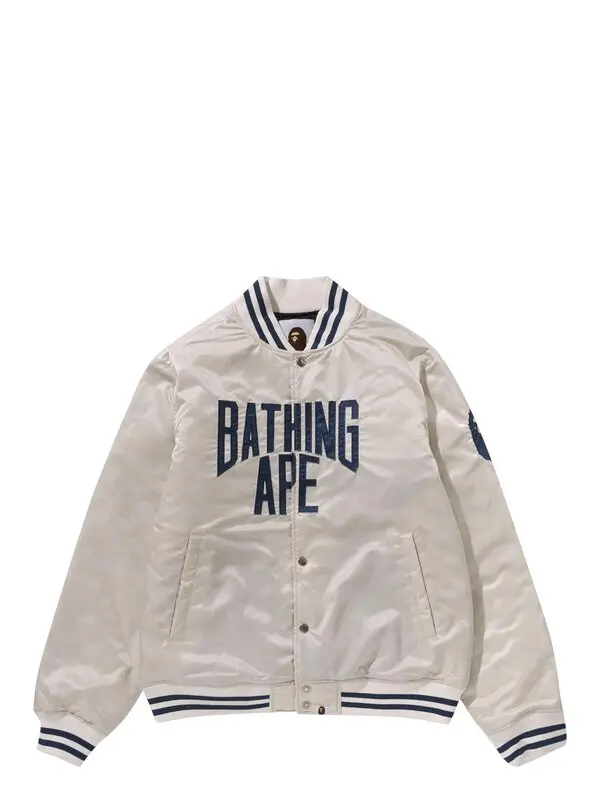 A BATHING APE Nylon Varsity Jacket - Cream