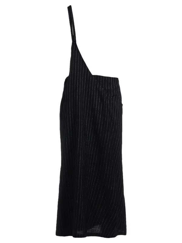 Y’s Asymmetrical Single Strap Dress - Black