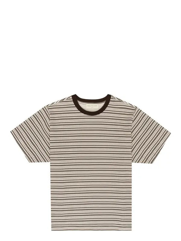 MUSEUM OF PEACE & QUIET Wordmark Striped T-shirt - Brown
