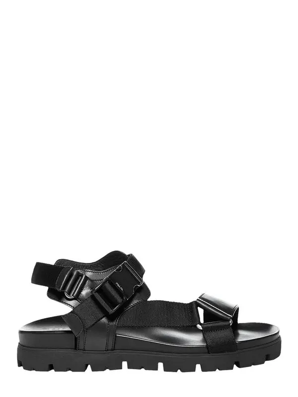 Prada Buckle Tape Sandal - Black