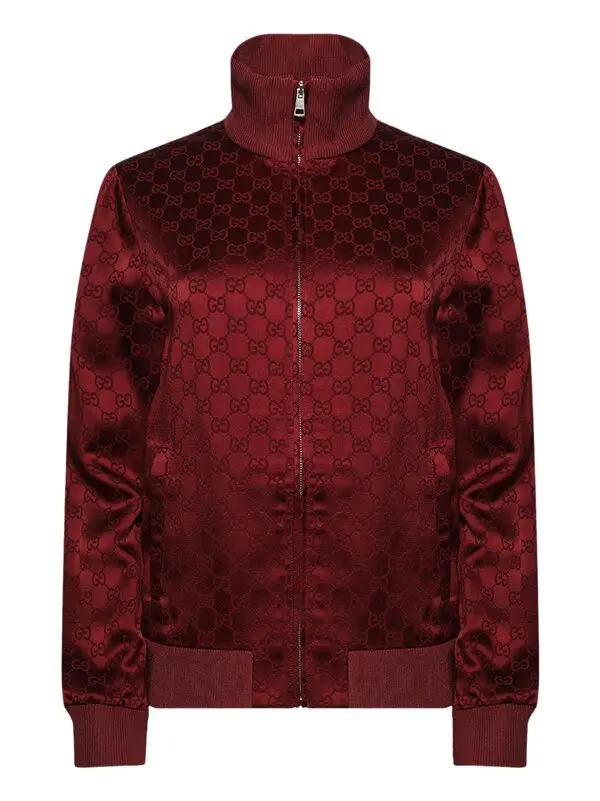 Gucci Jacquard Zip Jacket - Red