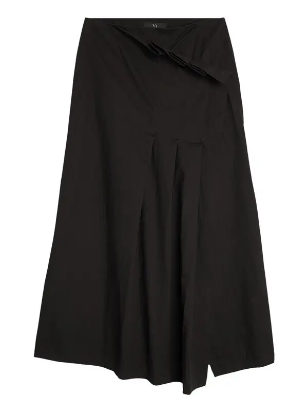 Y’s H-pleated Wrap Skirt - Black