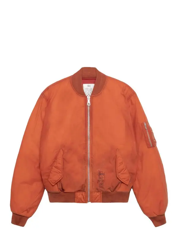 StÜssy Waxed Built Bomber Jacket - Orange