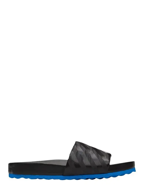 Off-White Diagonal Stripes Sliders - Black
