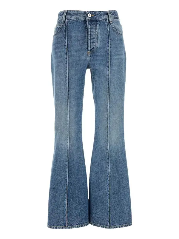 Bottega Veneta Cropped Kick Flare Leg Denim - Blue