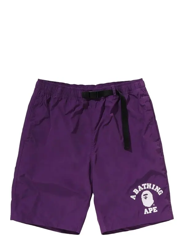 A BATHING APE College Beach Shorts - Purple