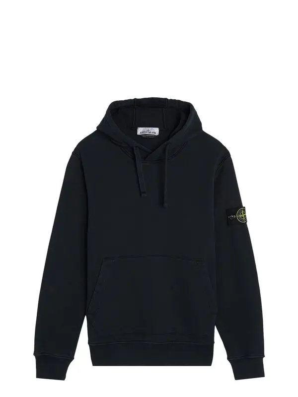 Stone Island Garment Dyed Fleece Hoodie - Blue