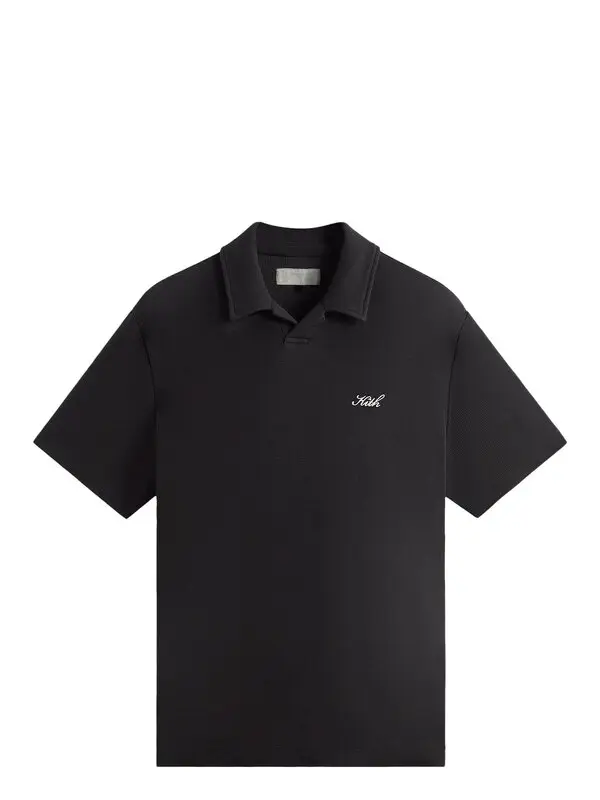Kith Micro Waffle Drew Polo - Black