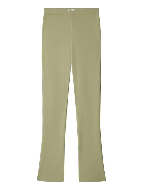 Off-White Sleek Split Leggings - Green