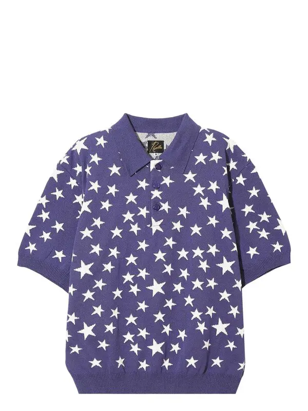Needles Short Sleeve Polo Sweater - Purple
