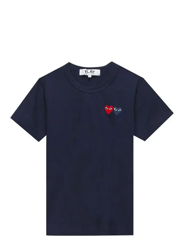 Play Comme Des Garcon Double Heart Tee - Blue