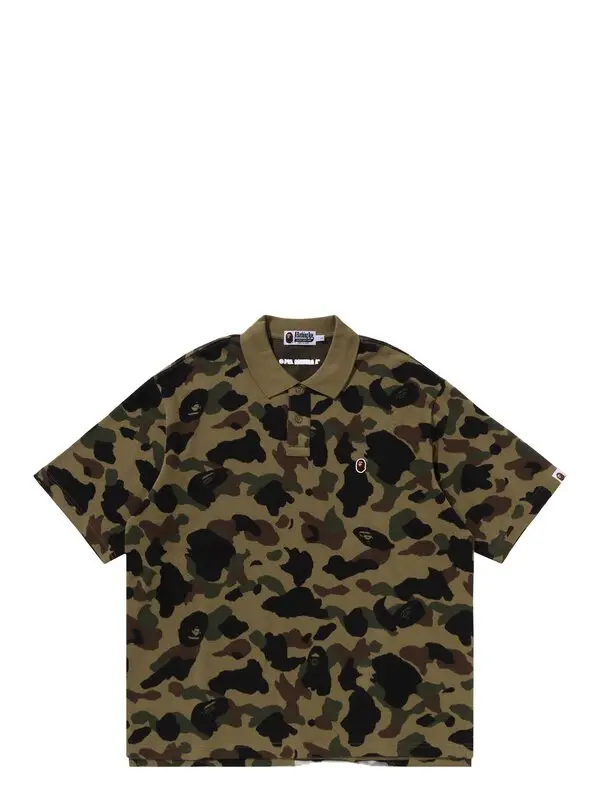 A BATHING APE 1st Camo Jacquard Relax Fit Polo - Green