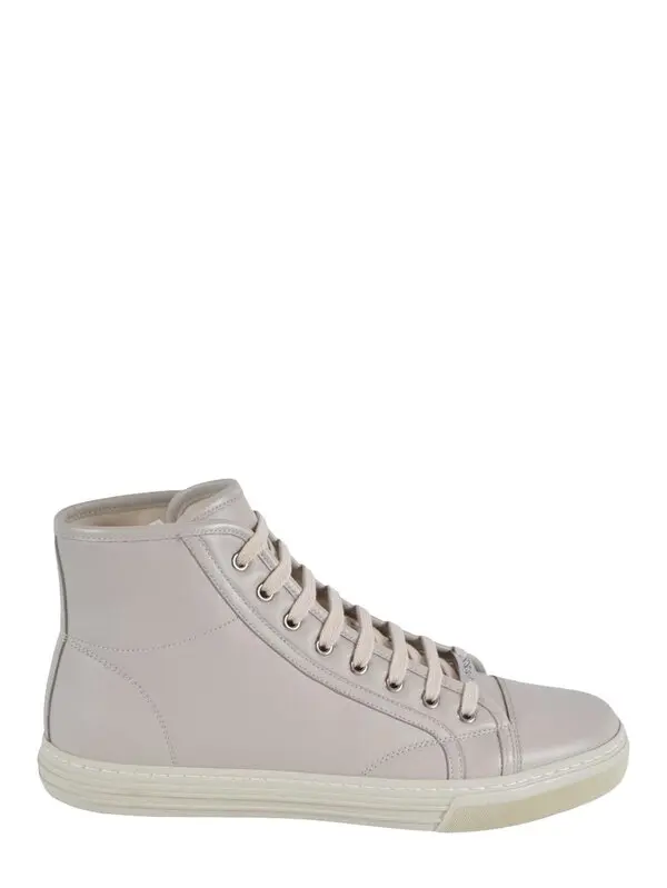 Gucci Leather High-top Sneakers - White