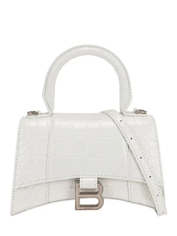 Balenciaga Hourglass Xs Top Handle Bag - White